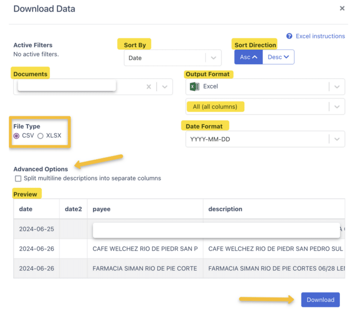 Downloading Bank Transactions - DocuClipper