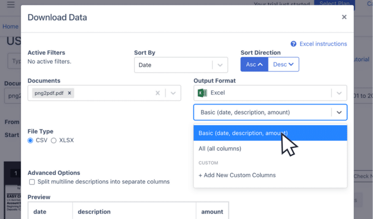 Convert US Bank Statement to Excel, CSV, and QBO