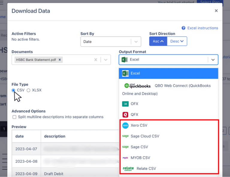 How To Convert HSBC Bank Statements To Excel, CSV, And QBO In 1 Minute Or Less - DocuClipper