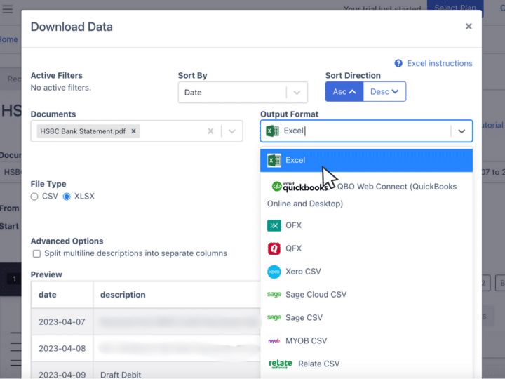 How To Convert HSBC Bank Statements To Excel, CSV, And QBO In 1 Minute ...
