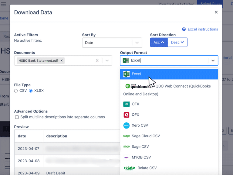 How To Convert HSBC Bank Statements To Excel, CSV, And QBO In 1 Minute Or Less - DocuClipper