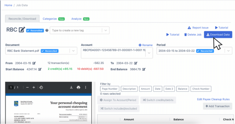 How To Convert RBC Bank Statement To Excel, CSV, And QBO In 1 Minute Or ...