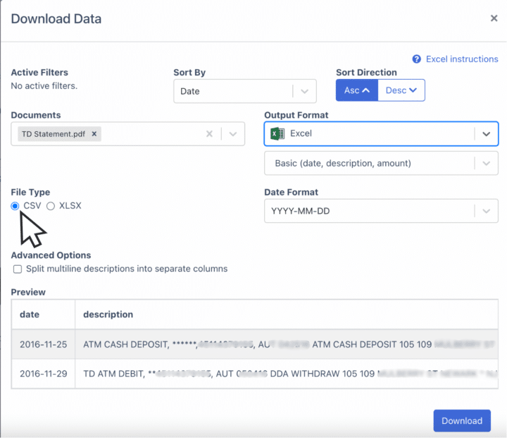 How To Convert TD Bank Statements To Excel, CSV, And QBO