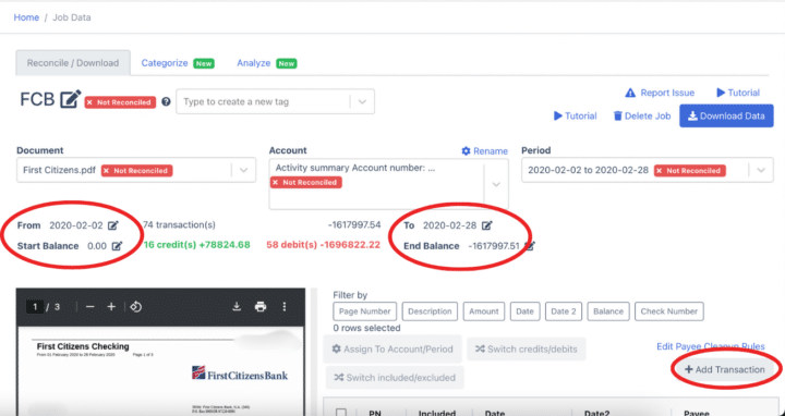 How To Convert First Citizens Bank Statements To Excel/CSV