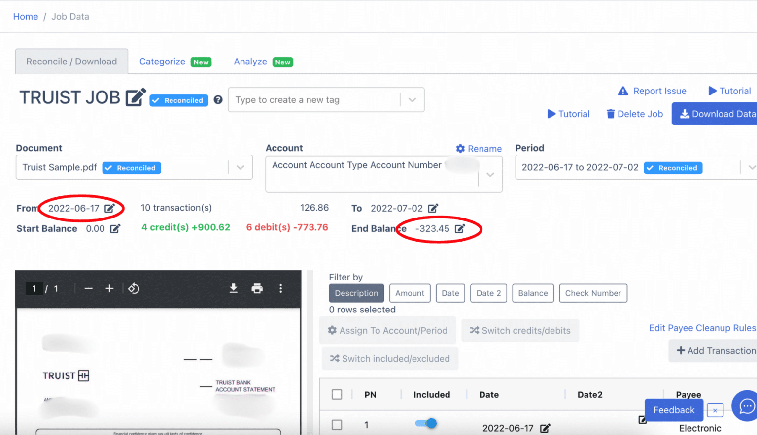 How To Convert Truist Bank Statement To Excel, CSV, And QBO - DocuClipper
