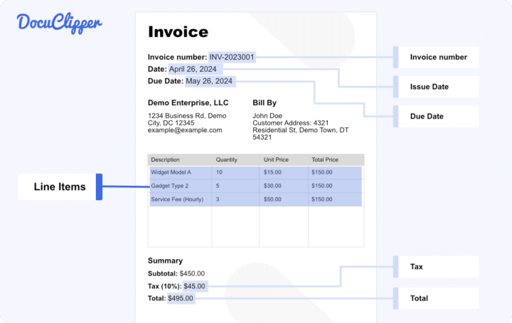 Excel OCR Tool For Bank Statements, Invoices & Receipts | DocuClipper