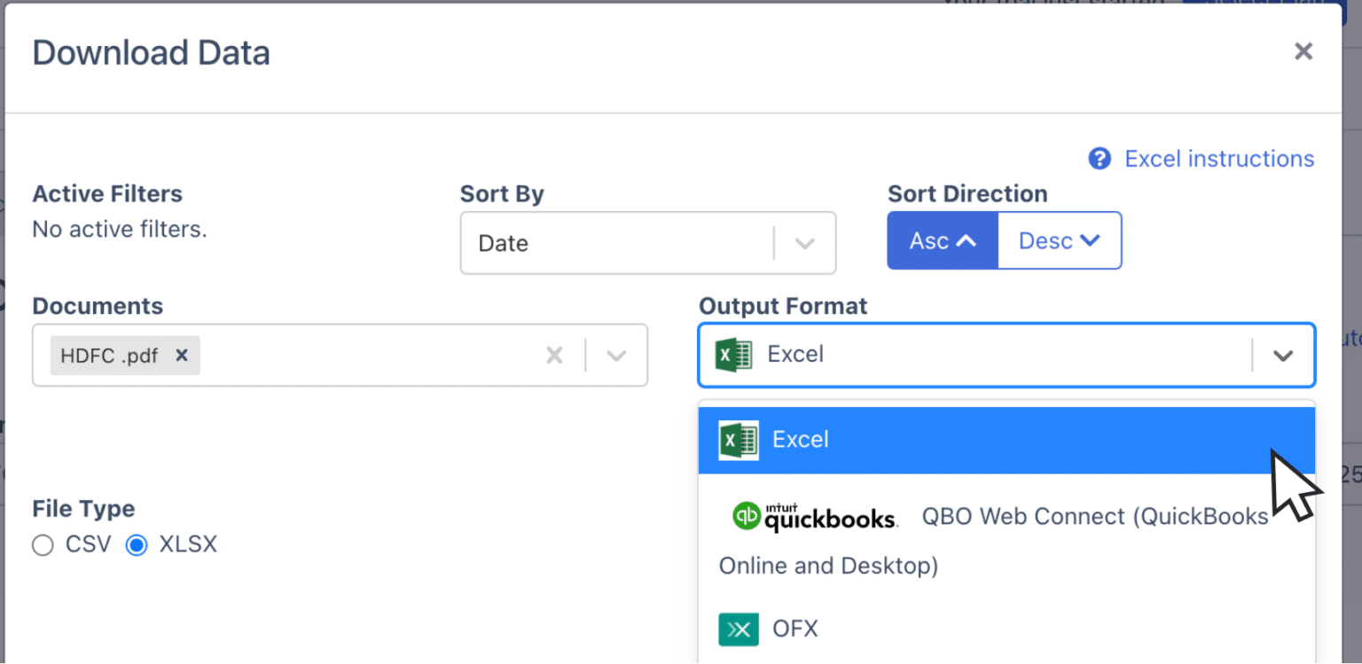 How To Convert HDFC Bank Statement To Excel, CSV, And QBO In 1 Minute Or Less - DocuClipper