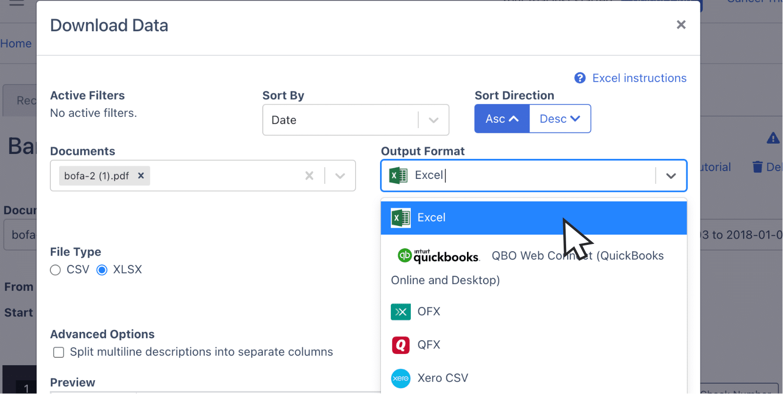 How To Convert BoA Bank Statement To Excel, CSV, And QBO In 1 Minute Or Less - DocuClipper