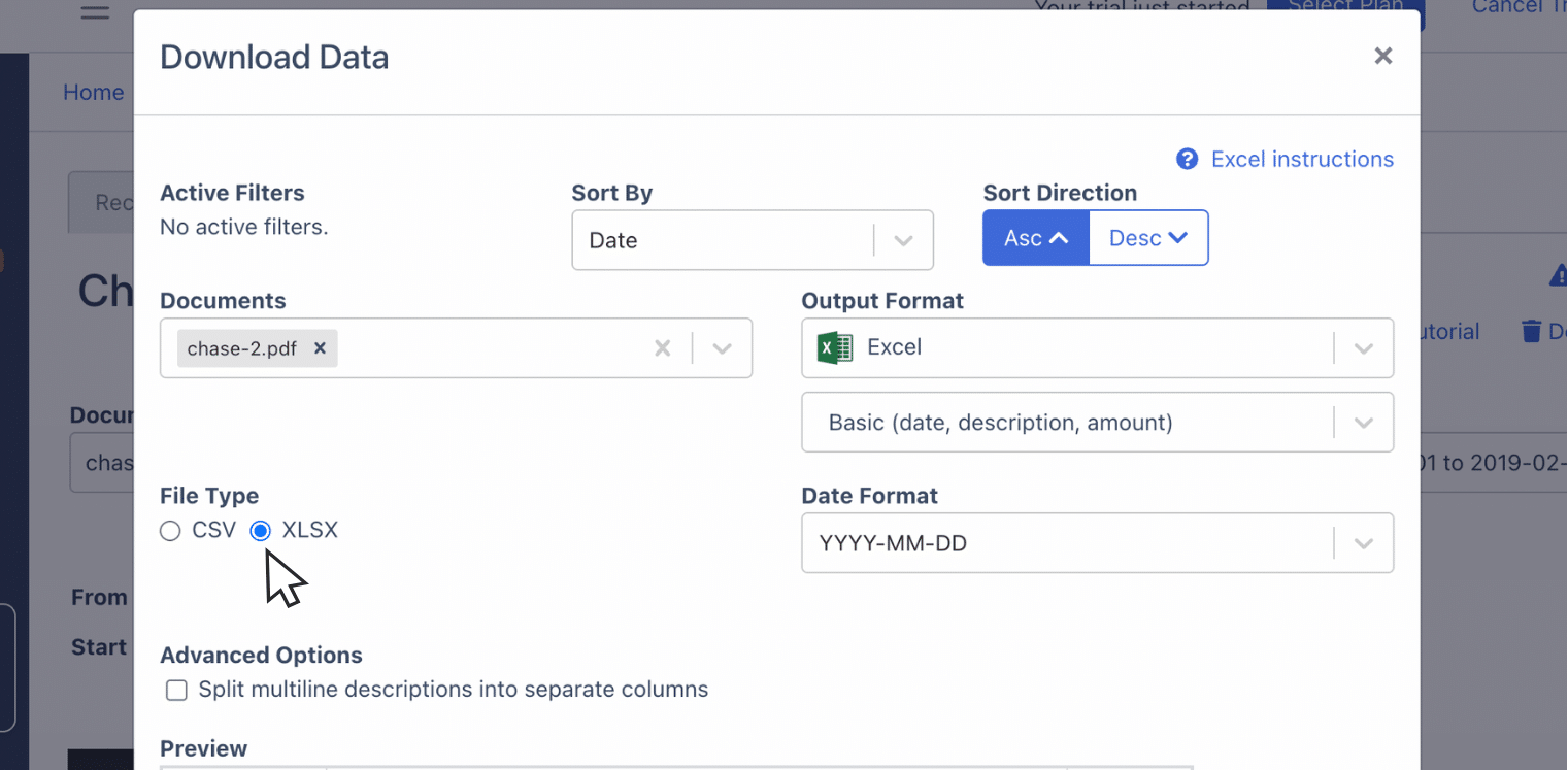 How To Convert Chase Bank Statement To Excel, CSV, And QBO In 1 Minute Or Less - DocuClipper