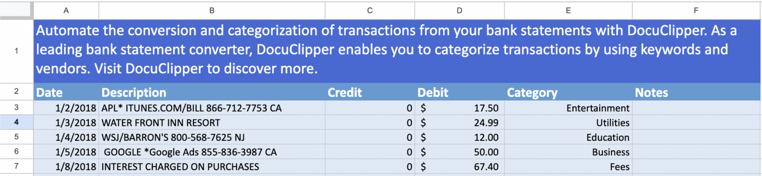 How To Categorize Expenses In Excel (Template Included) - DocuClipper