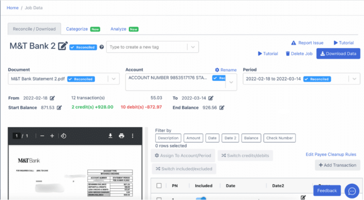 How To Convert M&T Bank Statement To Excel, CSV, And QBO