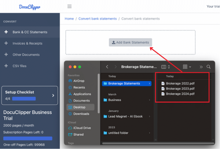 How To Convert A Brokerage Statement To Excel, CSV, QBO - DocuClipper