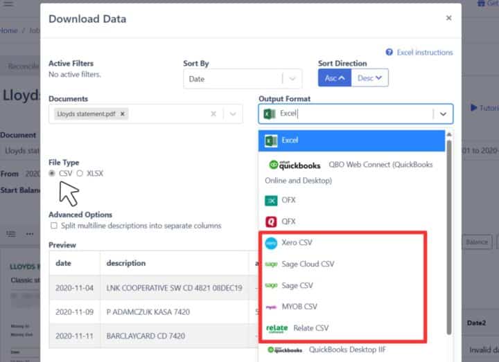 How To Convert Lloyds Bank Statements To Excel, CSV, And QBO In 1 ...