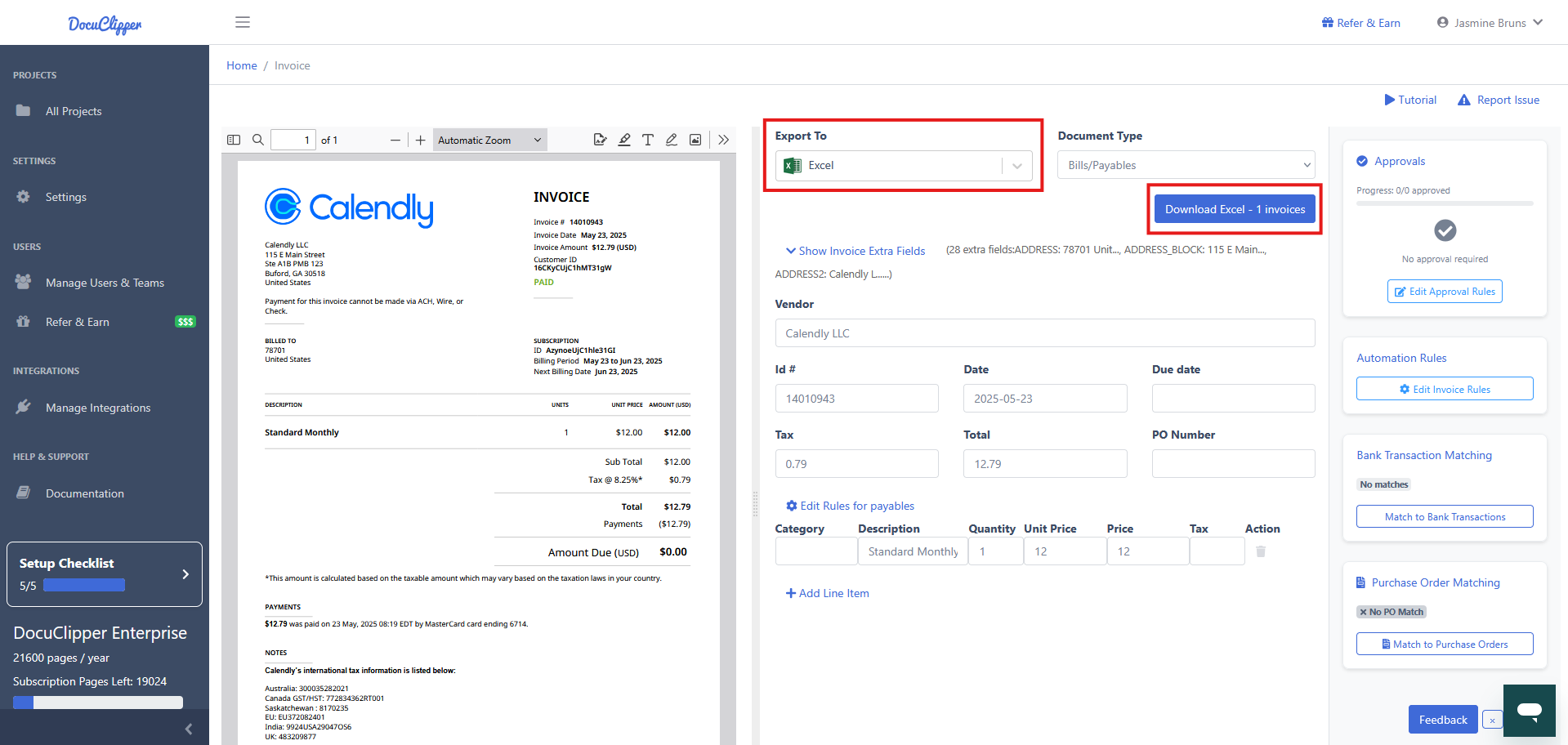 How To Convert Invoice And Receipts To Excel - DocuClipper