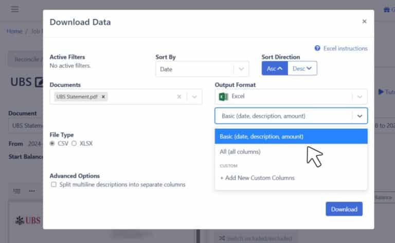 How To Convert UBS Bank Statements To Excel, CSV, And QBO In 1 Minute ...