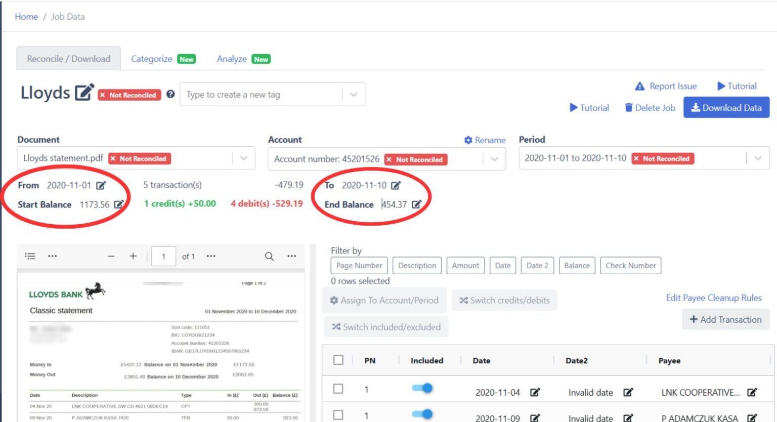 How To Convert Lloyds Bank Statements To Excel, CSV, And QBO In 1 Minute Or Less - DocuClipper