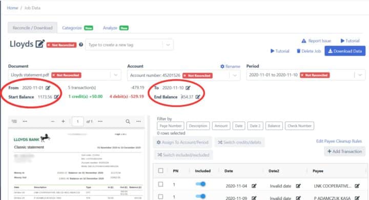 How To Convert Lloyds Bank Statements To Excel, CSV, And QBO In 1 ...