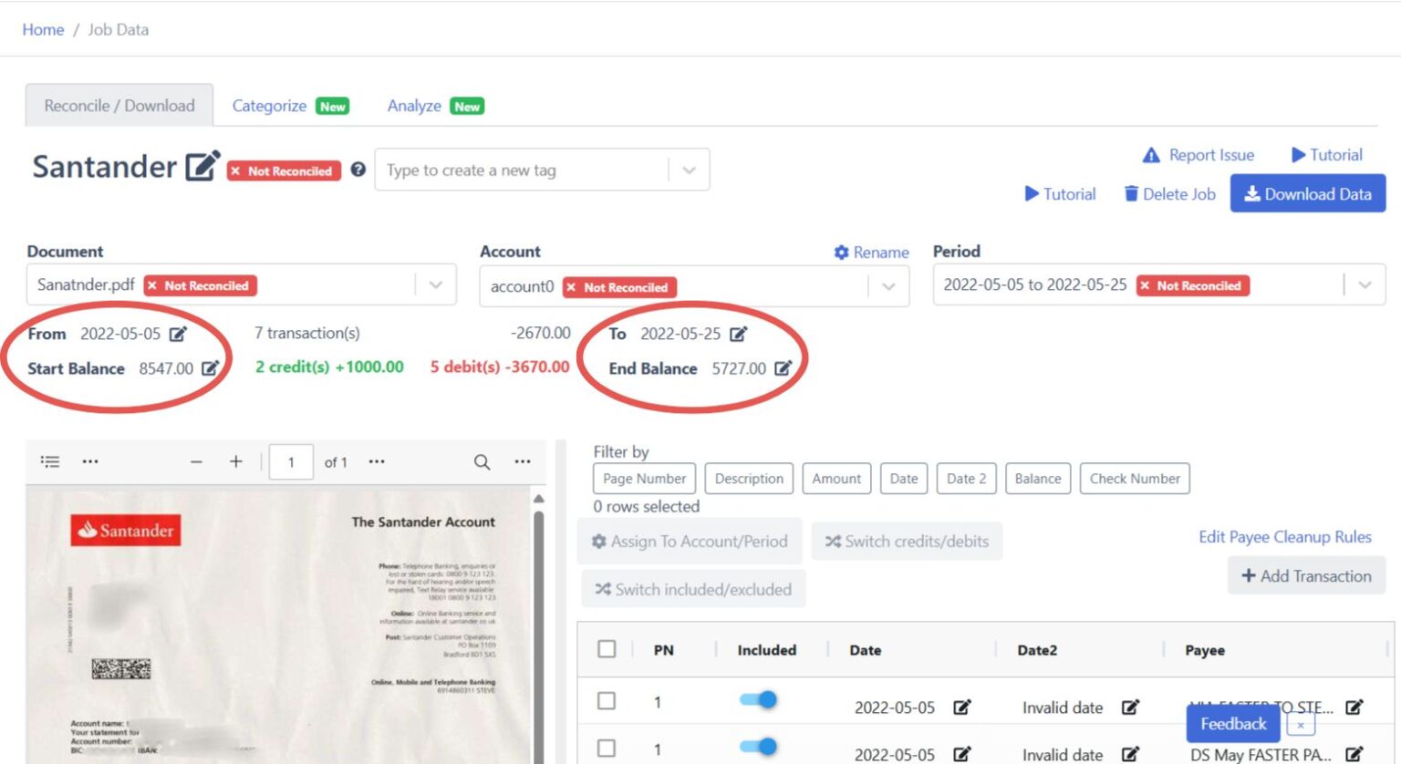 How To Convert Santander Bank Statements To Excel.