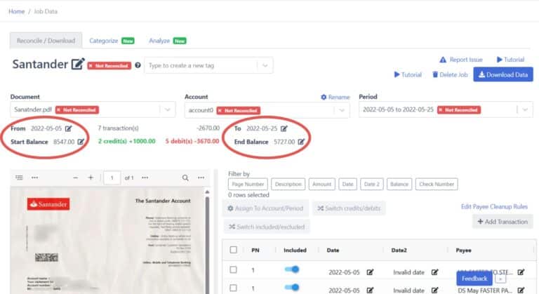 How To Convert Santander Bank Statements To Excel.