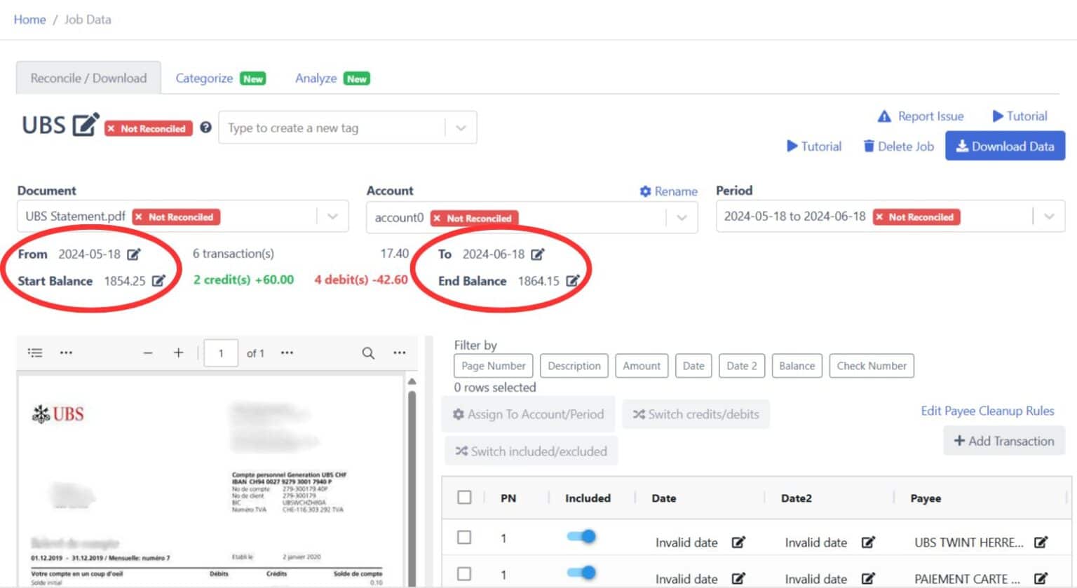 How To Convert UBS Bank Statements To Excel, CSV, And QBO In 1 Minute ...