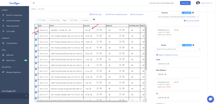 Missing Or Wrong Transactions - DocuClipper