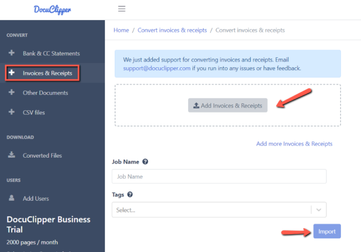 How To Convert Invoice And Receipts To Excel - DocuClipper