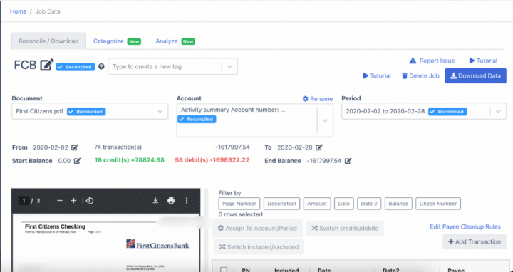 How To Convert First Citizens Bank Statements To Excel/CSV
