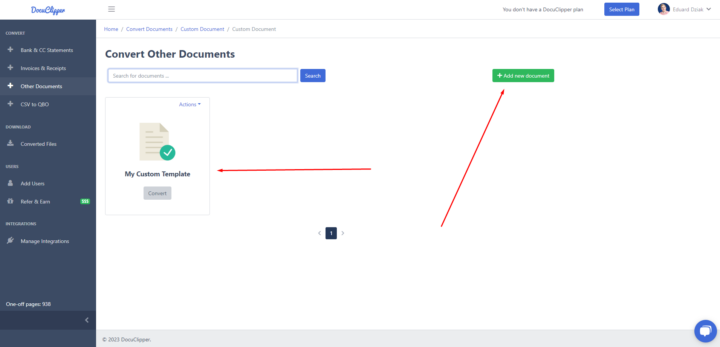 Creating Automatic Or Custom Templates In DocuClipper